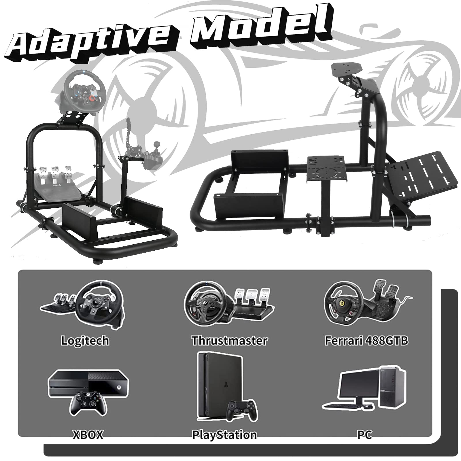 Dardoo G920 Gaming Simulator Cockpit Compatible with Logitech G27 G29 G923, Fanatec, Thrustmaster T300RS,TXRW_Base for PS4,Xbox PC, Wheel Stand Without Wheel, Pedal, Handbrake and Seat