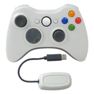 xspeedonline 2.4ghz wireless game controller for xbox 360/xbox 360 slim/xbox 360 e, gamepad joystick remote featured the eight-way directional d-pad help stay in control - white