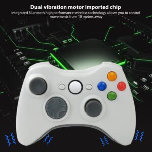 Xspeedonline 2.4GHz Wireless Game Controller for Xbox 360/Xbox 360 Slim/Xbox 360 E, Gamepad Joystick Remote Featured the Eight-Way Directional D-pad Help Stay in Control - White