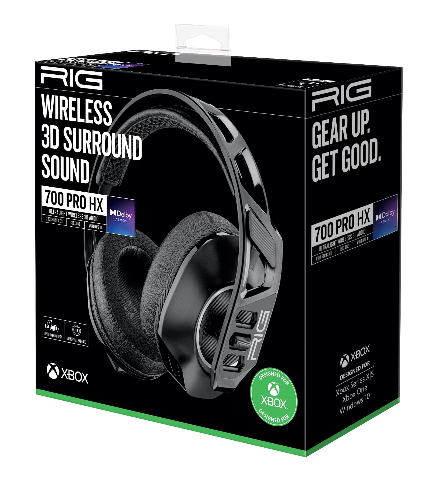 RIG 700 PRO HX Ultra-Light Wireless 3D Audio Gaming Headset for Xbox Series X|S, Xbox One, Windows 10/11 PCs with Dolby Atmos for Headphones - Black (Renewed)