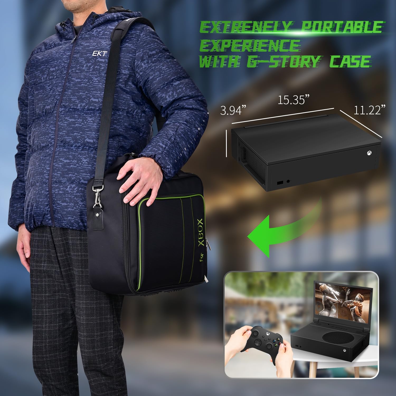 G-STORY 14' Portable Gaming Monitor IPS 1080P Screen for Xbox Series S - 1TB SSD, HDR, Freesync, Game Mode, Travel Monitor