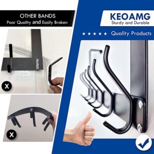 KEOAMG Over The Door Hooks, No Assembly Required Door Hanger Hook, Sturdy Over The Door Coat Rack, Over Door Hanger Door Hooks for Hanging Clothes, Towels, Hats, Matte Black