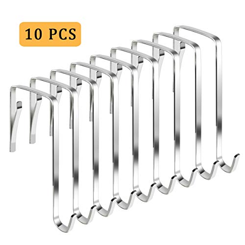 THSIREE 10Pcs Over The Door Hooks, Metal Door Hanger Z Hooks, Sturdy Over Door Hooks for Hanging Clothes, Towels, Coats and More