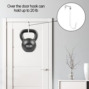 6 Pack Over The Door Hooks, Sturdy Metal Single Over Door Hooks, White Door Hanger Hook Door Hooks for Hanging, Towels, Clothes, Bathroom, Hold Up to 7Lbs