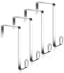 misslo 4 pack metal over the door hook for hanging towels rack heavy duty door hanger organizer for hang clothes coats in bathroom bedroom