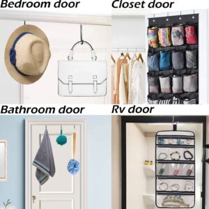 MISSLO 4 Pack Metal Over The Door Hook for Hanging Towels Rack Heavy Duty Door Hanger Organizer for Hang Clothes Coats in Bathroom Bedroom