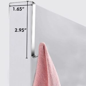 MISSLO 4 Pack Metal Over The Door Hook for Hanging Towels Rack Heavy Duty Door Hanger Organizer for Hang Clothes Coats in Bathroom Bedroom