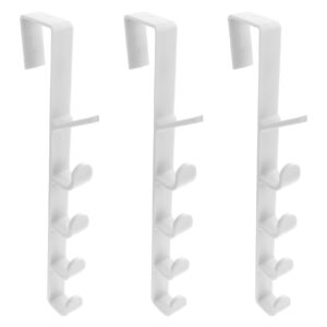 popetpop 9 pcs door coat hook over door hanger bathroom hooks door coat hanger towel racks for bathroom over the door rack pan pot mounted on the door abs white kitchen door