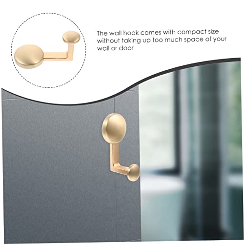 Cabilock 2pcs Double Round Coat Hook Stick on Hooks Heavy Duty s Hooks Door Robe Hanger Door Hooks cast Iron Hooks Stick on Wall Hooks Metal Wall Hooks Office Key Holder Zinc Alloy Curtain