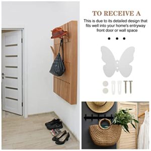 MAJHER 1set Handbag Umbrella Free Fashion Butterfly-Shape Hooks Punch Clothes Copper Hallway Mounted Screws Bedrooms Decor Towel for Hanging Entryway Door Hook Butterfly-Design Coat Hanger Hangers