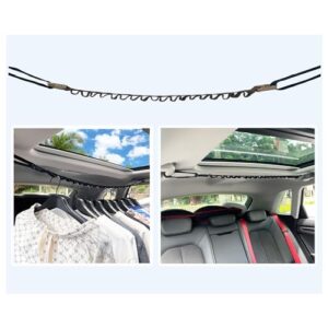 hohphq car clothes hanger bar - car travel accessories telescopic - car living essentials - automotive cloth racks for coat suit,suv (green)