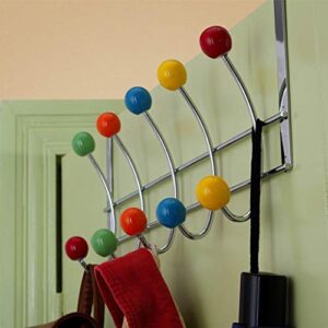 LVTFCO Coat Hangers Coat Hooks Wall Mounted Wall-Mounted Coat Rack 10 Colorful Bead Hooks Coat Hooks Door Hanger Free Punching Wall Hanging Clothes Storage Hook Wall Mounted Modern Coat Rack