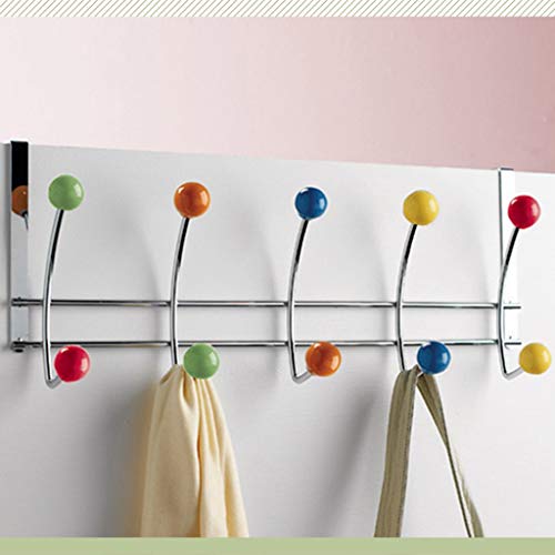 LVTFCO Coat Hangers Coat Hooks Wall Mounted Wall-Mounted Coat Rack 10 Colorful Bead Hooks Coat Hooks Door Hanger Free Punching Wall Hanging Clothes Storage Hook Wall Mounted Modern Coat Rack