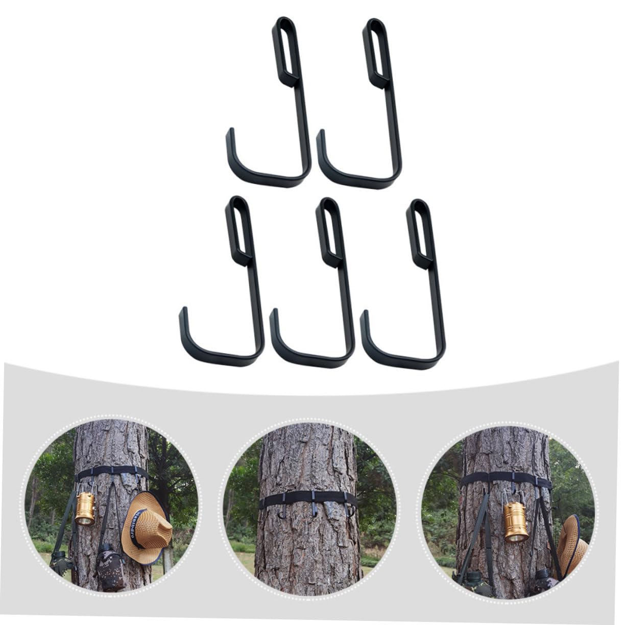 Cabilock 10 Pcs Hook up Camping Lanyard Hook Tree Stands Hanging Hooks Pan Pot Hook Climbing Tree Stands Hangers Heavy Duty Hooks Tree Stand Multi Hook Tree Saddle to Climb Metal Gear Rack