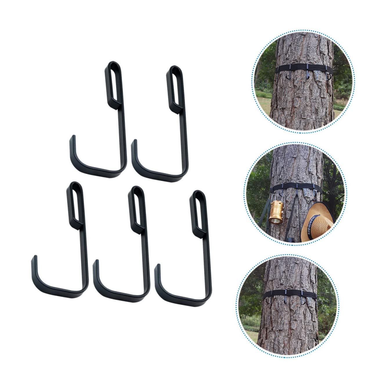 Cabilock 10 Pcs Hook up Camping Lanyard Hook Tree Stands Hanging Hooks Pan Pot Hook Climbing Tree Stands Hangers Heavy Duty Hooks Tree Stand Multi Hook Tree Saddle to Climb Metal Gear Rack