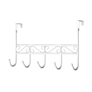 qczoyp over the door hooks - towel rack coat rack, heavy duty towel hooks for bathrooms, clothes, belt, robes, door hanger hook - 5 hooks