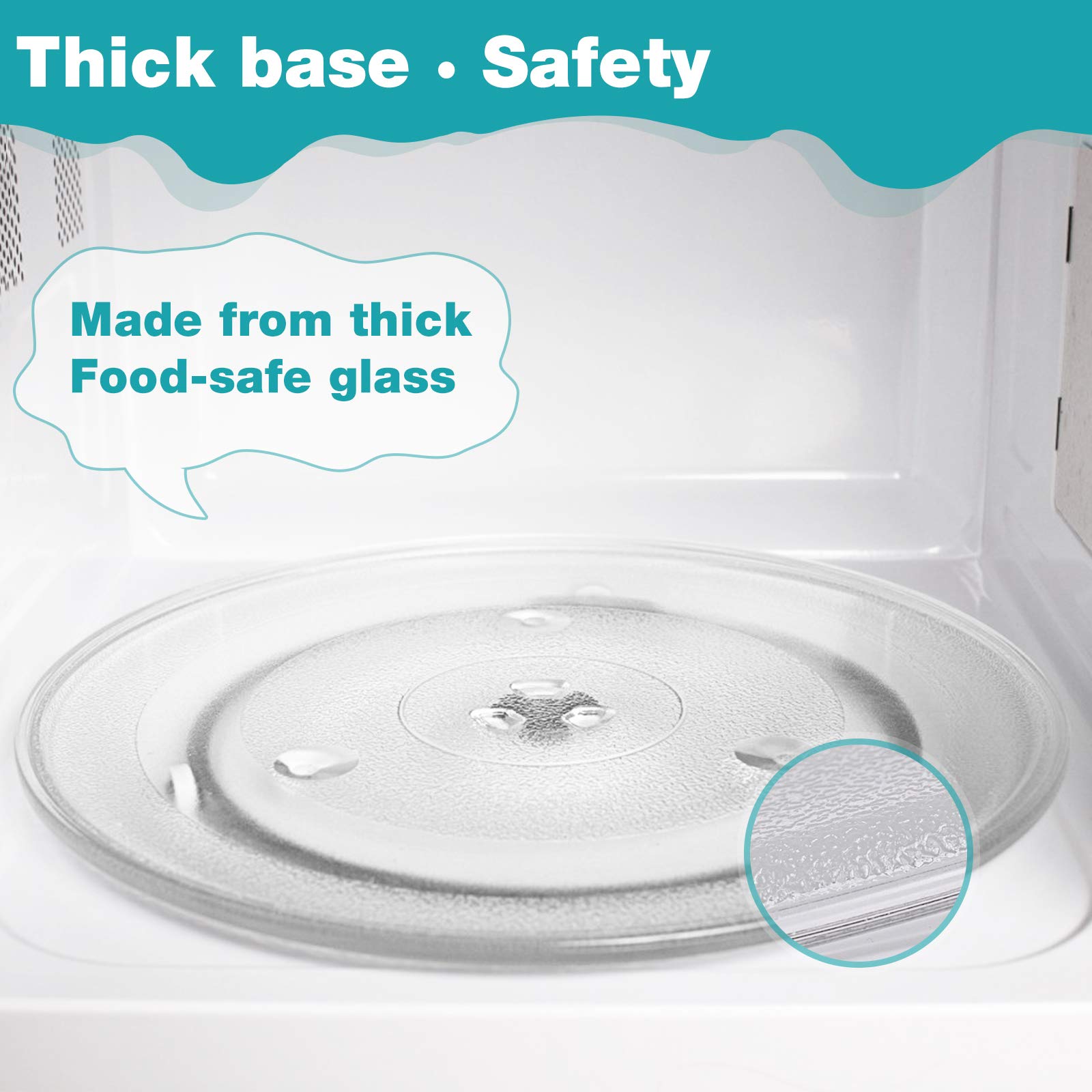 Gemroom 9.6" Small Microwave Glass Plate Replacement Universal Fit Farberware Galanz 245mm Microwave Turntable Tray, Also For 0.7 Cu.FT Retro Microwaves