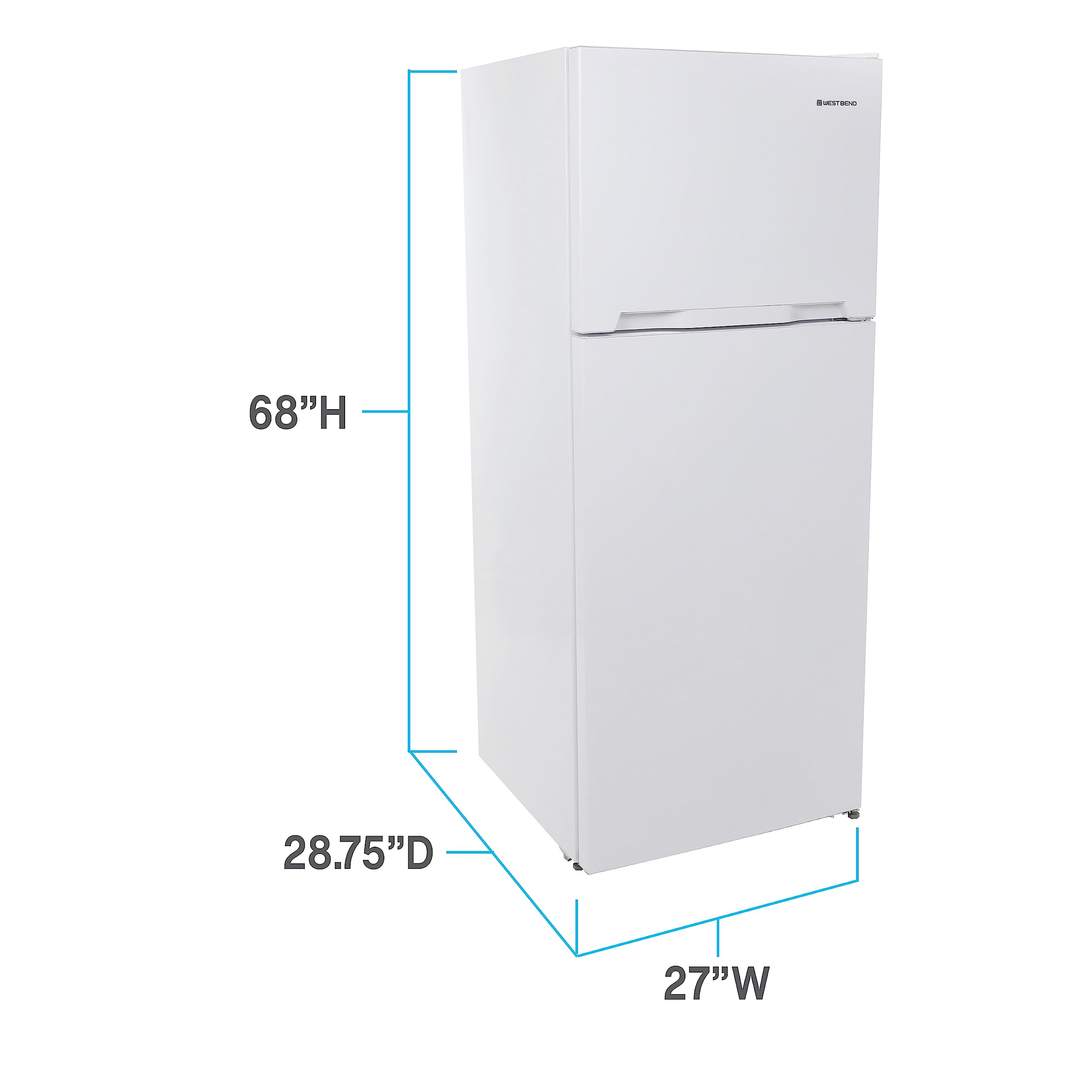 West Bend Frost Free Apartment Size Refrigerator, 14.3-Cu.Ft, White