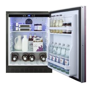 Summit Appliance AL55IF 24" Wide Built-In All-Refrigerator; Panel-ready Door (Panels not Included); ADA Compliant; Fan-forced Cooling; 4.2 cu.ft Capacity; Automatic Defrost; Digital Control Panel