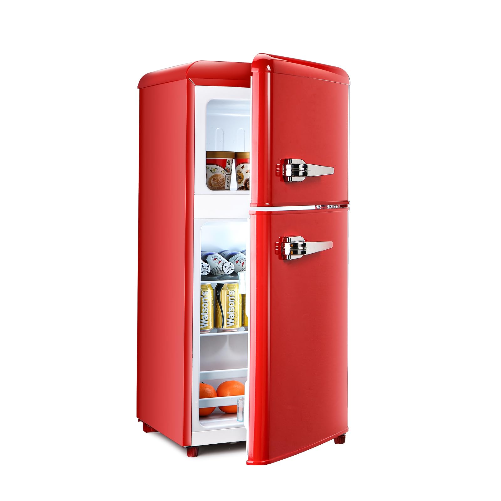 HOPDAY FLS-80G-RED Retro Compact Refrigerator, Red