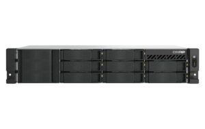 qnap ts-855eu-rp-8g-us 8 bay high-speed 2u short-depth rackmount nas with dual-2.5gbe, intel atom cpu, redundant 300w psu, 8gb ddr4 memory and 8-core computing power (diskless)