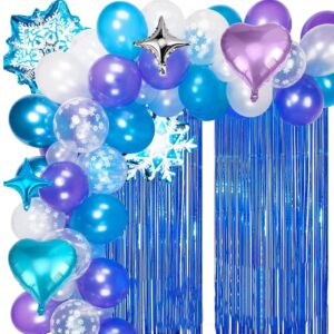 2Pcs Dark Blue Tinsel Foil Fringe Curtains Party Decorations Tinsel Curtains Streamers Backdrop 3.3ft *8.3ft Door Streamers Photo Booth Backdrops Foil Curtain for Birthday Party Backdrop Decorations