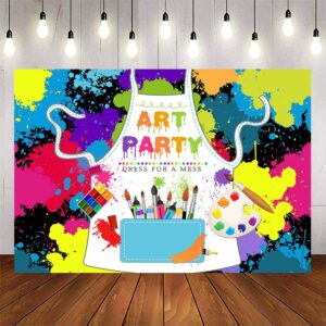 avezano art party backdrops artist theme birthday banner decorations for kids art let's painting dress for mess party background supplies 7x5ft