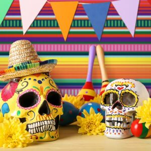 Allenjoy PE Fiesta Backdrop Mexican Color Stripes Banner Cinco de Mayo Party Background