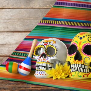 Allenjoy PE Fiesta Backdrop Mexican Color Stripes Banner Cinco de Mayo Party Background