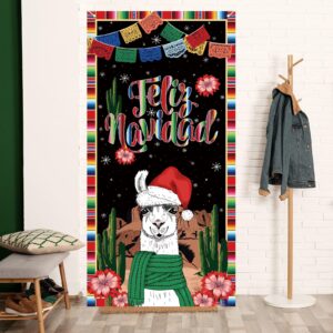 Feliz Navidad Door Cover Feliz Navidad Photo Backdrop Camino De Mesa Navideño Mexican Christmas Xmas Holiday Winter Decorations and Supplies for Home Party