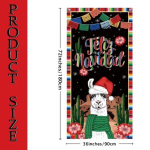 Feliz Navidad Door Cover Feliz Navidad Photo Backdrop Camino De Mesa Navideño Mexican Christmas Xmas Holiday Winter Decorations and Supplies for Home Party