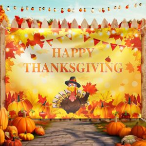 thanksgiving backdrop thanksgiving party decorations happy fall party banner birthday banner backdrop for kids party (orange)