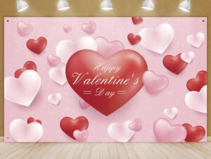 valentine's day party backdrop - beautiful romantic blossom love heart theme studio background banner decorations photography supplies - happy valentine's day photo booth backdrops - 70.8 x 43.3 inch