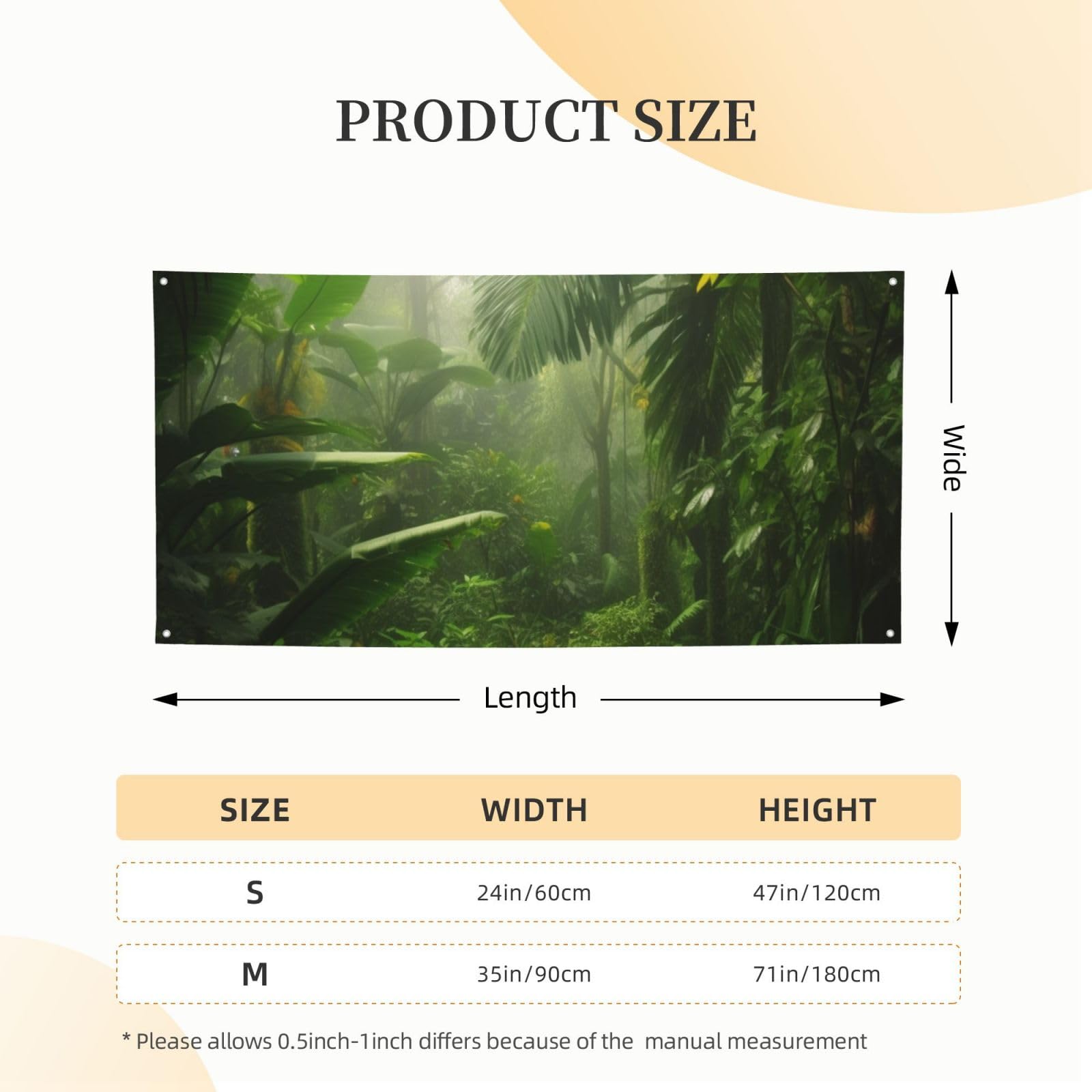 Tropical Rainforest Printed Banners Personalized Party Banner Photo Text Background Banner Wall Banner for Halloween Party Home Decorations or Backdrops