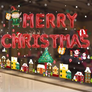 SUBOOCA Merry Christmas With Christmas Tree Clown Balloons, Red Aluminum Foil Christmas Party Sign, Xmas/Xmas Eve Party Decorations Supplies Backdrops