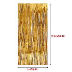 2 Pack 3.2ft x 8.2ft Foil Fringe Curtain Backdrop Metallic Tinsel Foil Fringe Curtains Party Decorations Silver Tinsel Streamer Backdrop Photo Booth Props for Birthday Graduation Baby Shower Wedding