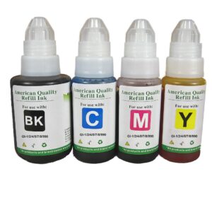 Vivid Colors Refill Ink Bottles Replacement for use Cn Mega Tank printers GI-290 GI-190 GI-490 GI790 GI-890 GI-990 GI290 4 pack G Series Ink