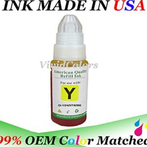 Vivid Colors Refill ink use with Mega tank GI 190 290 GI890 GI990 GI590 GI-290 4 pack