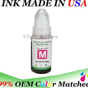 Vivid Colors Refill ink use with Mega tank GI 190 290 GI890 GI990 GI590 GI-290 4 pack