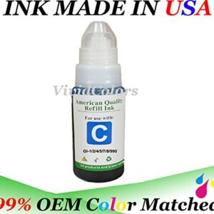 Vivid Colors Refill ink use with Mega tank GI 190 290 GI890 GI990 GI590 GI-290 4 pack