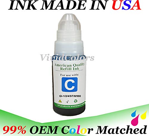 Vivid Colors Refill ink use with Mega tank GI 190 290 GI890 GI990 GI590 GI-290 4 pack