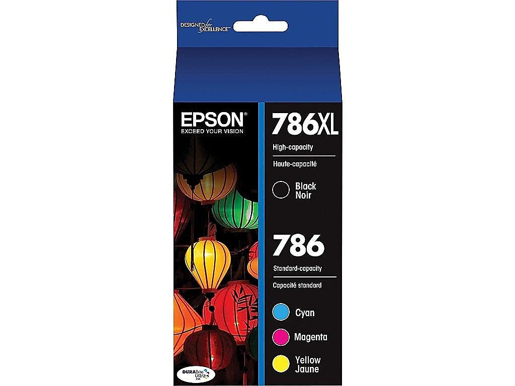 EPSON T786 DURABrite Ultra -Ink High Capacity Black & Standard Color -Cartridge Combo Pack (T786XL-BCS) for Select Epson Workforce Printers