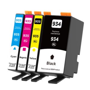 934xl 935xl compatible ink cartridge replacement for hp 934 935 | use with officejet 6812 6815 6220 6800 6820 6822 6825 officejet pro 6230 6830 6835 6836(black, cyan, magenta, yellow)