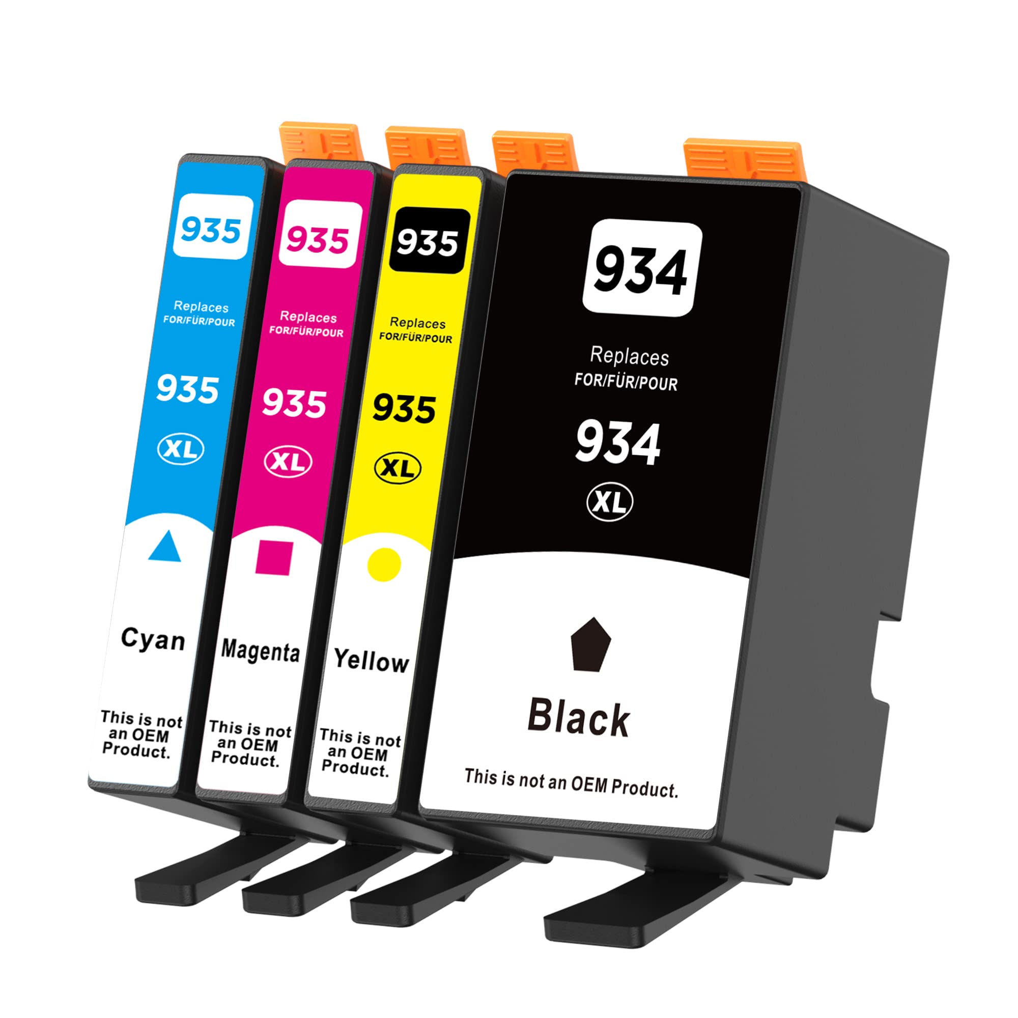 934XL 935XL Compatible Ink Cartridge Replacement for HP 934 935 | use with OfficeJet 6812 6815 6220 6800 6820 6822 6825 OfficeJet Pro 6230 6830 6835 6836(Black, Cyan, Magenta, Yellow)