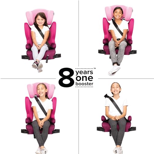 Diono Cambria 2 XL, Dual Latch Connectors, 2-in-1 Belt Positioning Booster Seat, High-Back to Backless Booster, Space and Room to Grow, 7 Headrest Positions, 8 Years 1 Booster Seat, Pink