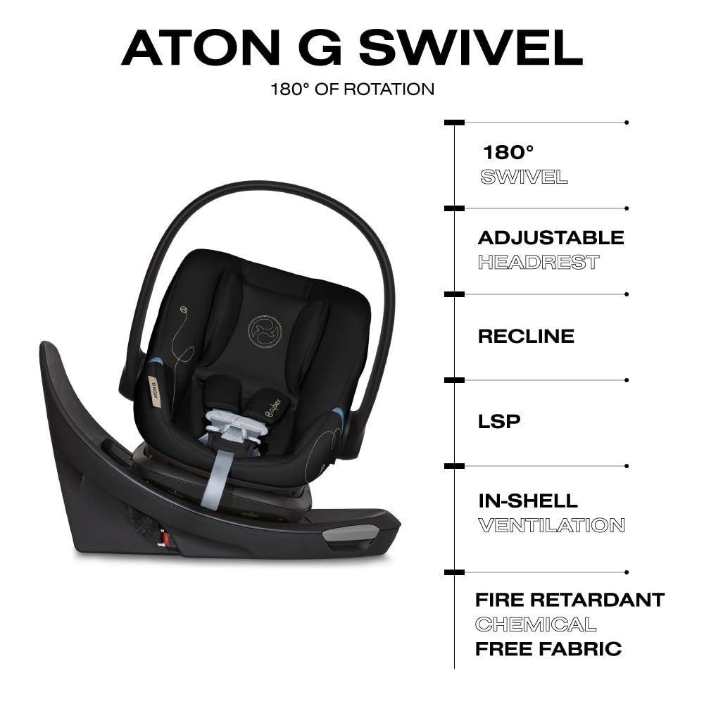 Cybex Aton G Swivel - Moon Black