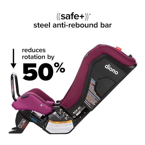 Diono Radian 3RXT SafePlus, 4-in-1 Convertible Car Seat, Rear and Forward Facing, SafePlus Engineering, 3 Stage Infant Protection, 10 Years 1 Car Seat, Slim Fit 3 Across, Purple Plum