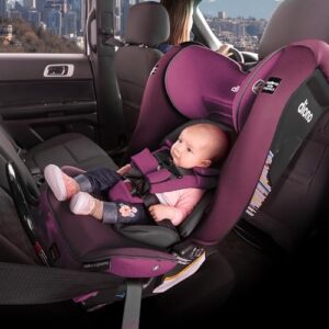 Diono Radian 3RXT SafePlus, 4-in-1 Convertible Car Seat, Rear and Forward Facing, SafePlus Engineering, 3 Stage Infant Protection, 10 Years 1 Car Seat, Slim Fit 3 Across, Purple Plum