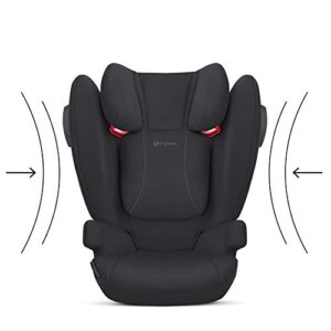 Cybex Solution B2 Fix+ Lux High Back Booster Seat, Lightweight, Secure Latch Installation, Linear Side Impact Protection, Reclining 12 Position Height Adjustable Headrest, Volcano Black