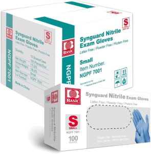 basic medical blue nitrile exam gloves - latex-free & powder-free - ngpf-7001(case of 1,000), small